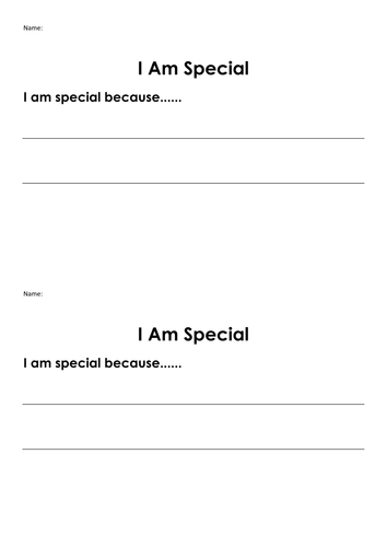 I Am Special - EYFS activity by MagicalEYFS - Teaching Resources - Tes