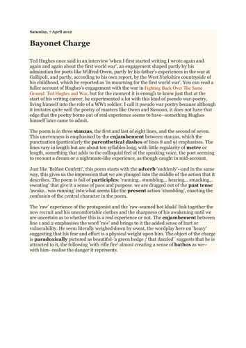 Bayonet Charge by doddgirl - Teaching Resources - Tes