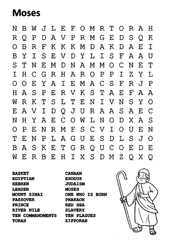 Moses Word Search by sfy773 - Teaching Resources - Tes
