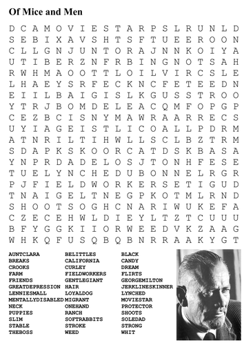 Of Mice and Men Word Search by sfy773 - Teaching Resources - Tes