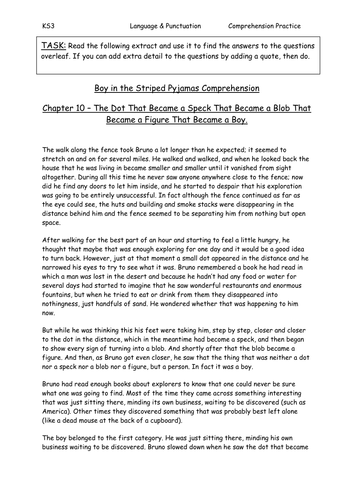 Boy in the Striped Pyjamas Comprehension Practice by Sazo123 - Teaching ...