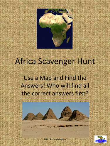 Africa Scavenger Hunt by Happyedugator - Teaching Resources - Tes
