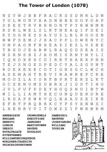 The Tower of London Word Search by sfy773 - Teaching Resources - Tes