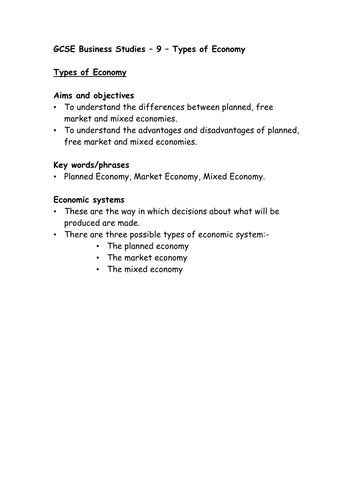 Economic Systems - Planned, Mixed & Free Marked Economies - PPT, Group ...