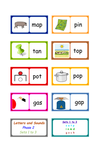 Letters and Sounds phonics : Phase 2 words dominoes . 3 SETS . by ...