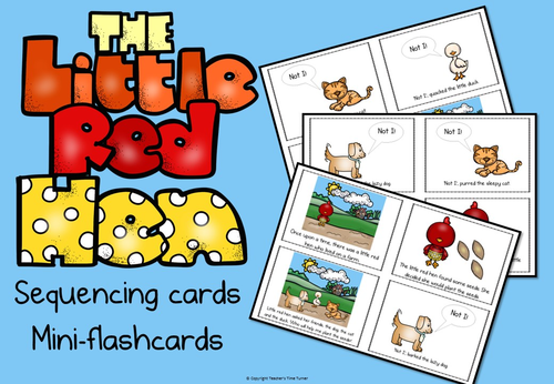 The Little Red Hen story sequencing flashcards by MMckenna85 - Teaching ...