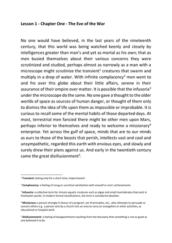 Scheme of Work: New OCR 9-1 GCSE in English Literature: War of the ...