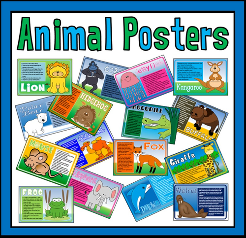 50 A4 ANIMAL FACTS POSTERS -DISPLAY EARLY YEARS KS1 SCIENCE by ...