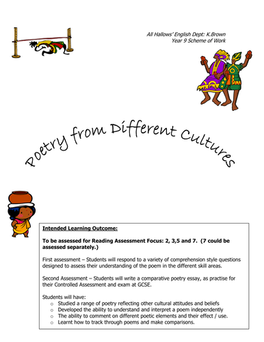 Poetry from Different Cultures: KS3 Full SOW and Resources by kiirstii ...