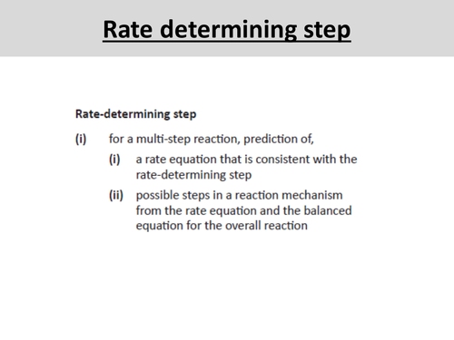 Rate Determining Step Ocr A Level Chemistry Orders Rate Equations