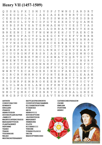 Tudor Monarchs Word Search Pack by sfy773 - Teaching Resources - Tes