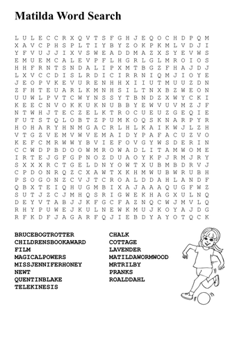 Matilda Word Search by sfy773 - Teaching Resources - Tes