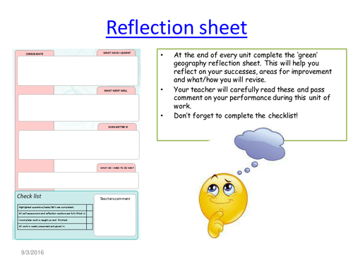 End of unit self assessment sheet by RDC88 - Teaching Resources - TES