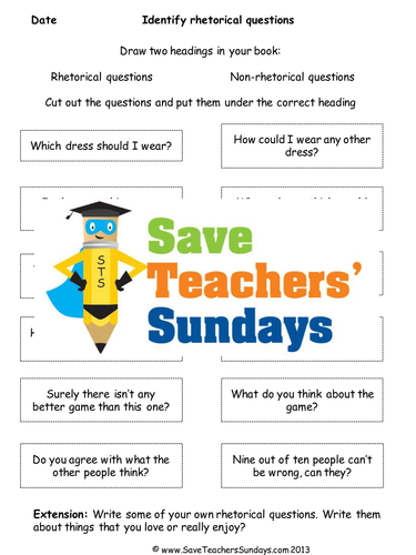 Identifying Rhetorical Questions Lesson Plan and Worksheet by ...