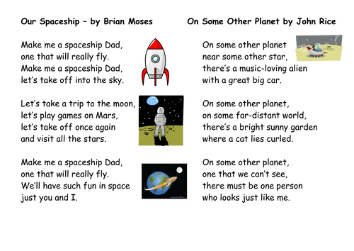 Poetry planning based around space and the moon landing for year 2 ...