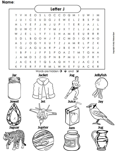 The Letter J Word Search by ScienceSpot - Teaching Resources - Tes