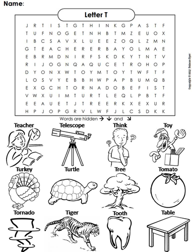 The Letter T Word Search by ScienceSpot - Teaching Resources - Tes