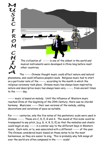 COVER WORK CHINESE MUSIC WORK SHEET by jstimms - Teaching Resources - TES