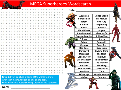 Secondary superheroes resources