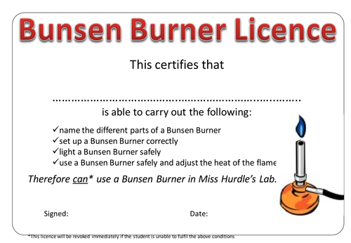 Bunsen Burner Licence by HHurdle1 - Teaching Resources - Tes Bunsen Burner Licence by HHurdle1 - Teaching Resources - Tes