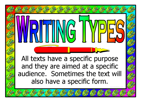 Writing Types by nahall - Teaching Resources - Tes