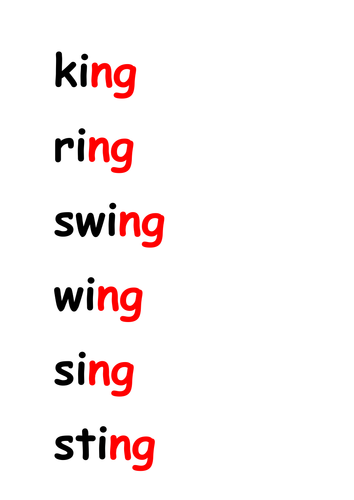 NG digraph pictures and words matching by bloss1985 - Teaching ...