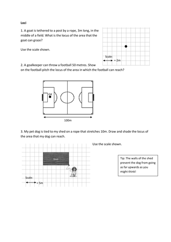 Loci Worksheet by fionajones88 - Teaching Resources - Tes