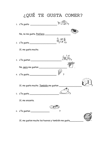 KS3 Spanish - food likes and dislikes by aventura - Teaching Resources ...