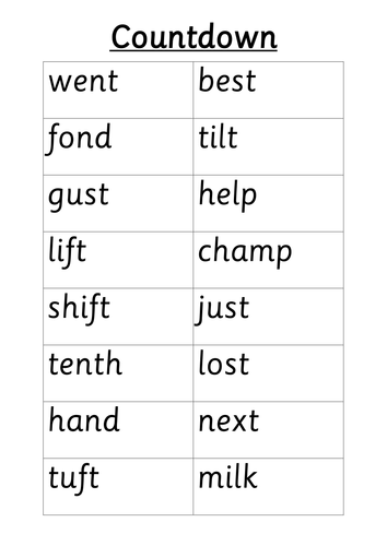 Phonics Review Cvcc Words By Choralsongster Teaching Resources Tes