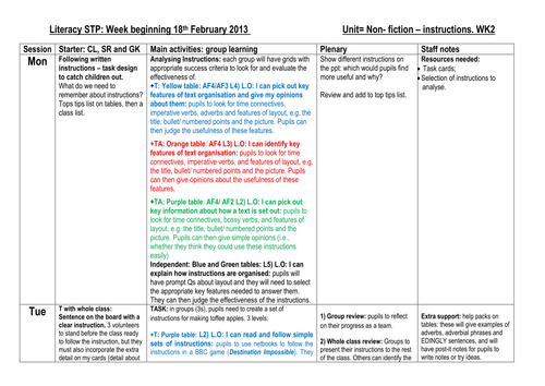 Year 5 Literacy: Instructions for an astronaut | Teaching Resources