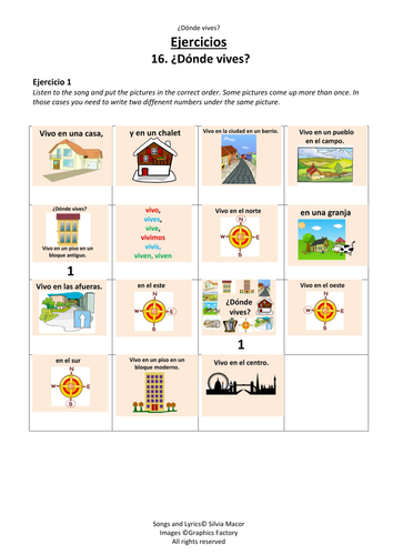 ¿Dónde vives? (Song describing a variety of types of residence in ...