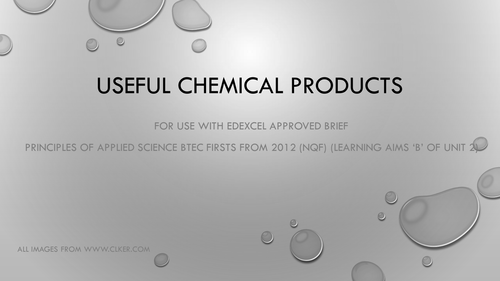 Useful Chemical Products | Teaching Resources