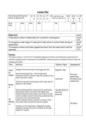 Scientific Skills Lava Flow Investigation for use with unit 8H ...