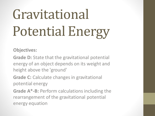 GCSE Gravitational Potential Energy | Teaching Resources