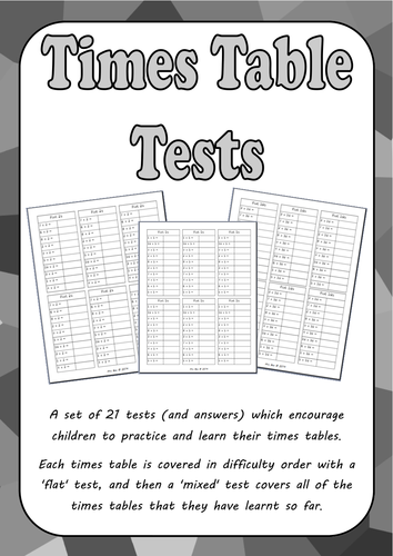 Times Table Tests | Teaching Resources