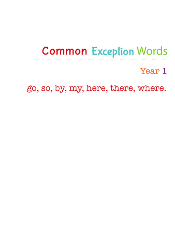 Year 1 Spelling - Common Exception Words: Worksheets and Activities ...