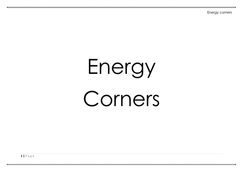 Energy/Energy and energy resources corners | Teaching Resources