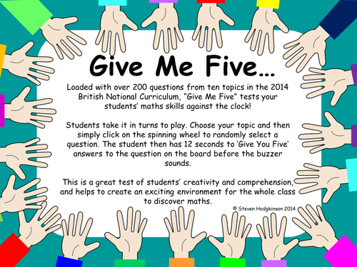 give-me-five-mathematics-teaching-resources