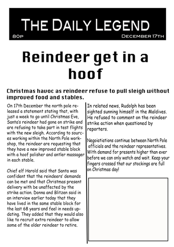Complete Lesson - Year5 Christmas Newspaper Activity | Teaching Resources