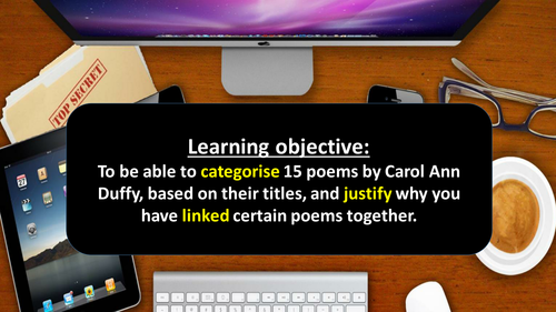 Carol Ann Duffy Poem Detective 1 | Teaching Resources