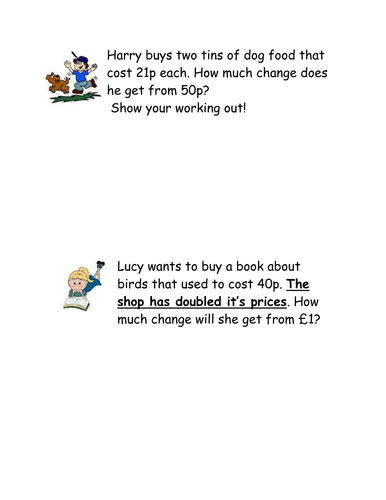 Year 2 Maths money & problem solving | Teaching Resources