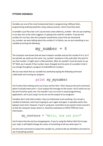 An Introduction to Python Programming | Teaching Resources An Introduction to Python Programming | Teaching Resources