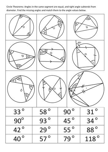 Circle theorems: angles in same segment are equal. by sbinning ... Circle theorems: angles in same segment are equal. by sbinning ...