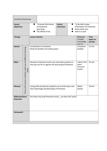 Uses of limestone | Teaching Resources