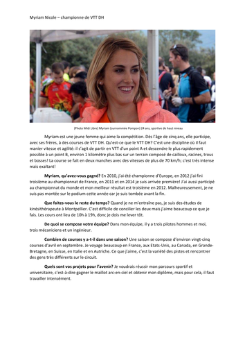 French Reading Activity | Teaching Resources