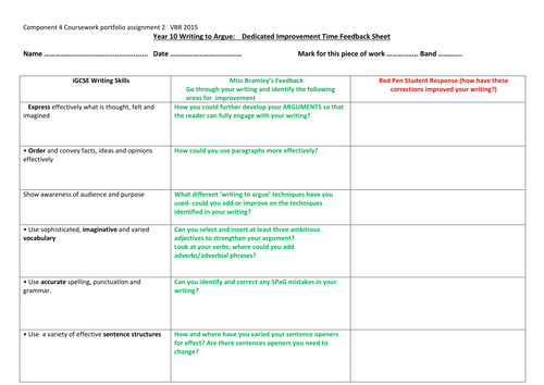 marking and feedback | Teaching Resources