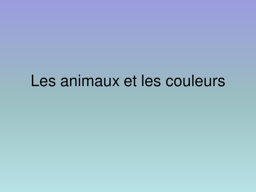 Les animaux et les couleurs | Teaching Resources