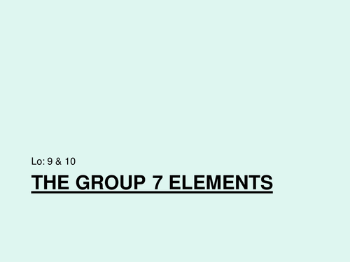 Group 7 Displacement Reactions | Teaching Resources