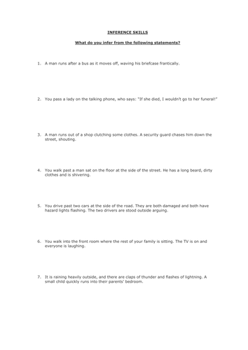English - Inference Skills | Teaching Resources