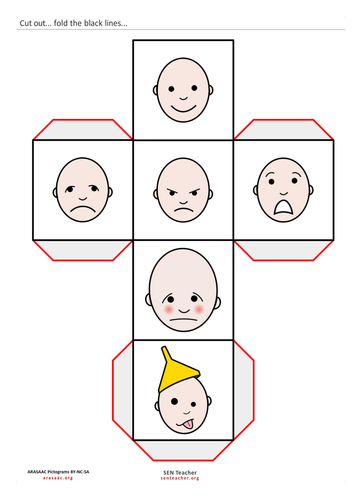 Mood Dice Net - Faces on the faces | Teaching Resources